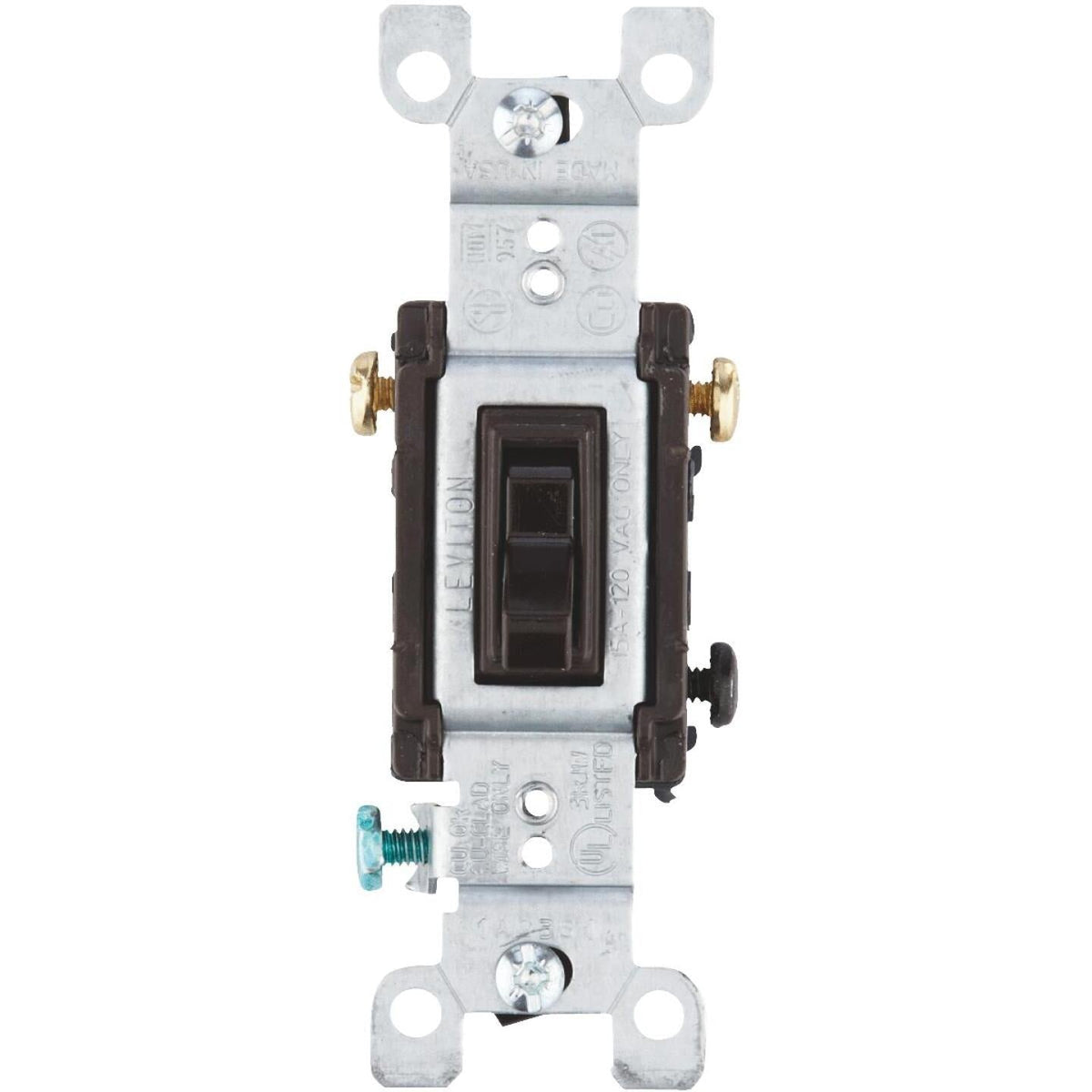Leviton Quiet Grounded Toggle Brown 15A 3-Way Switch - Palmyra, NY ...