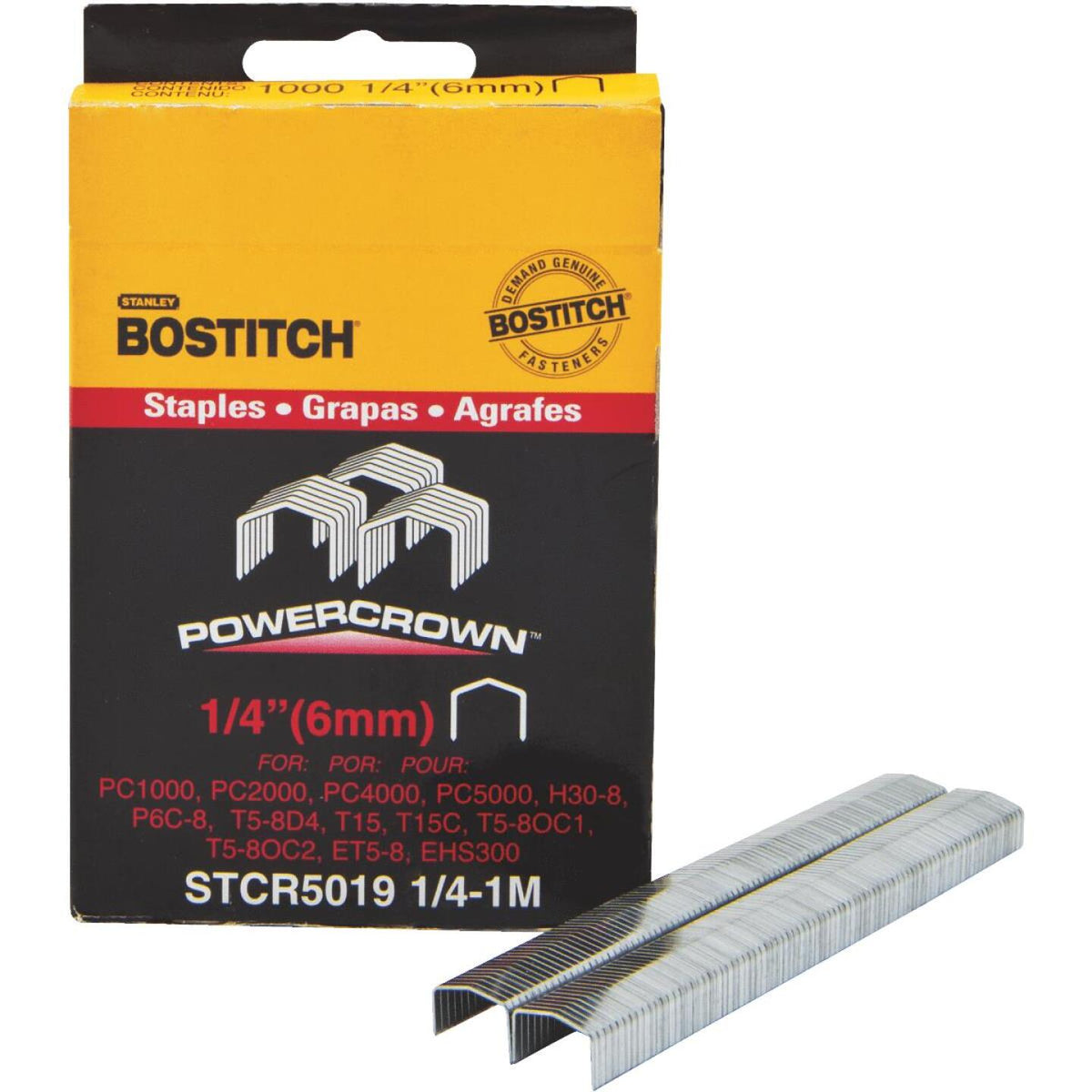 Bostitch Powercrown Hammer Tacker Staple, 1/4 In. (1000-Pack) - Palmyra ...